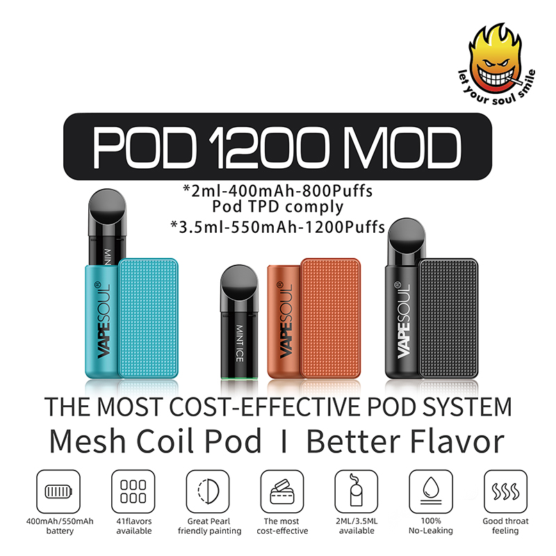 VAPESOUL POD 1200 MOD - Experienced Electronic cigarette supplier