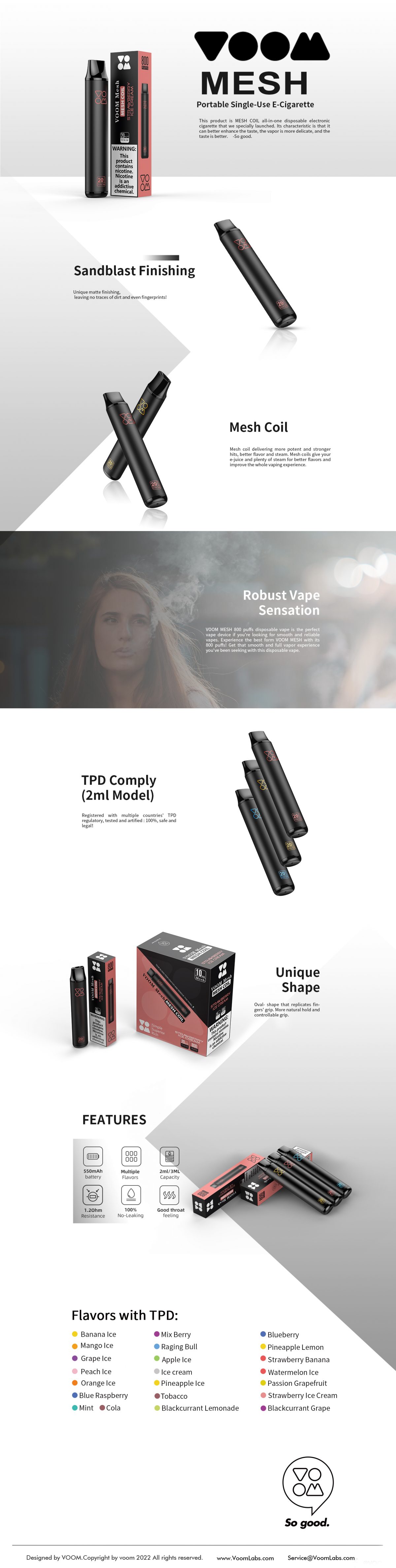 VOOM MESH - Experienced Electronic cigarette supplier