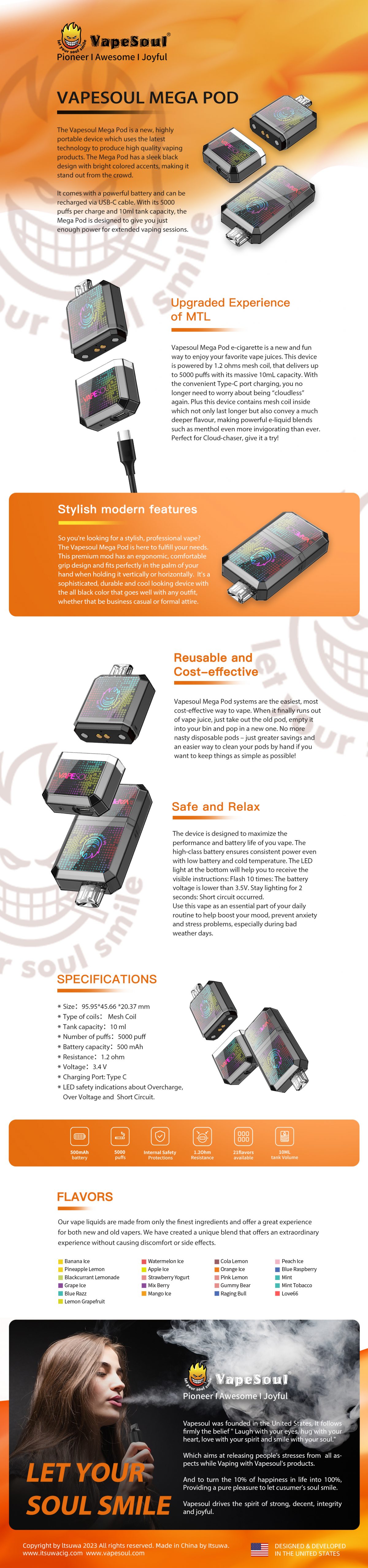 Vapesoul mega pod - Experienced Electronic cigarette supplier