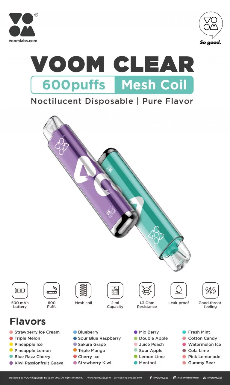 VOOM Clear - Experienced Electronic cigarette supplier