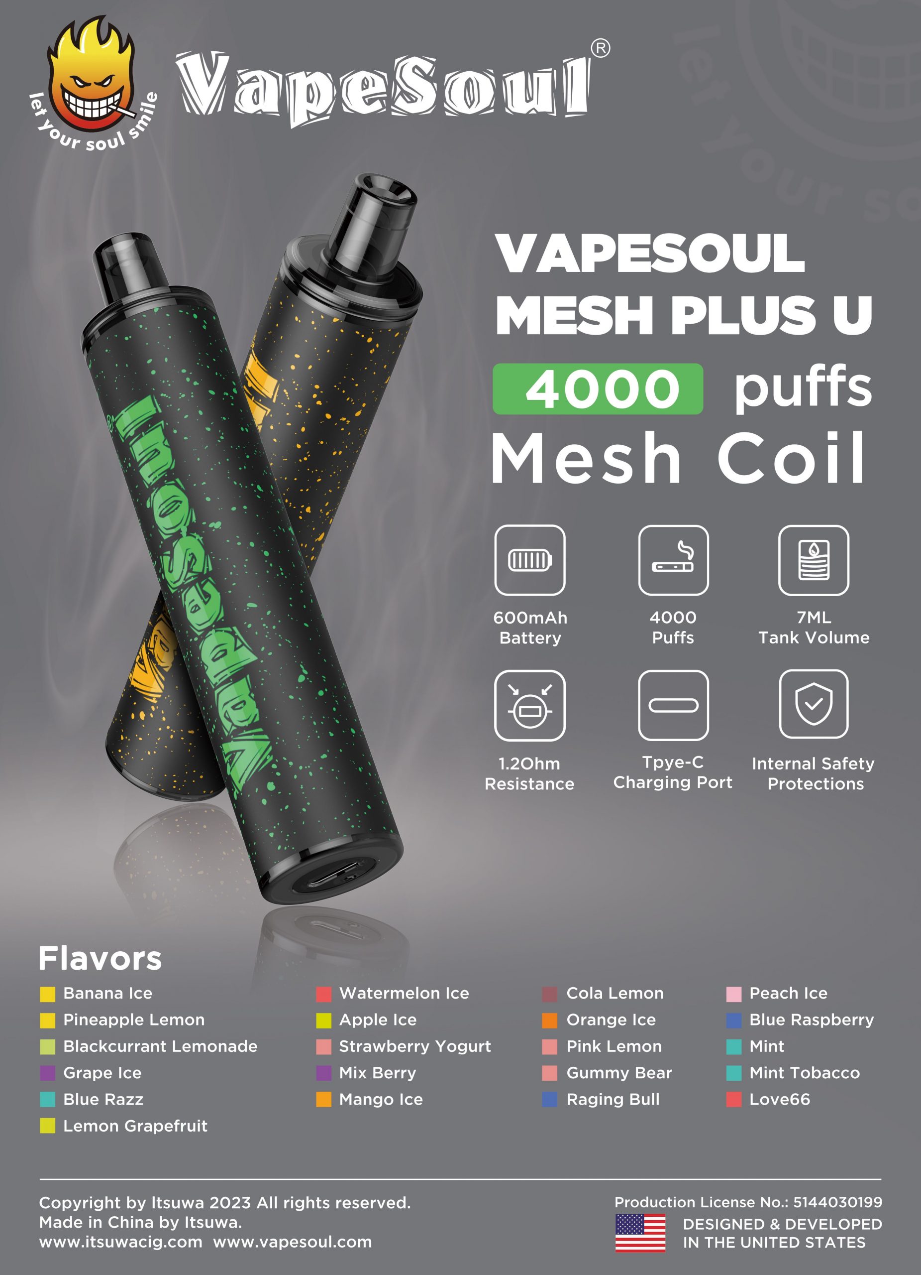 VapeSoul MESH PLUS-U - Experienced Electronic cigarette supplier
