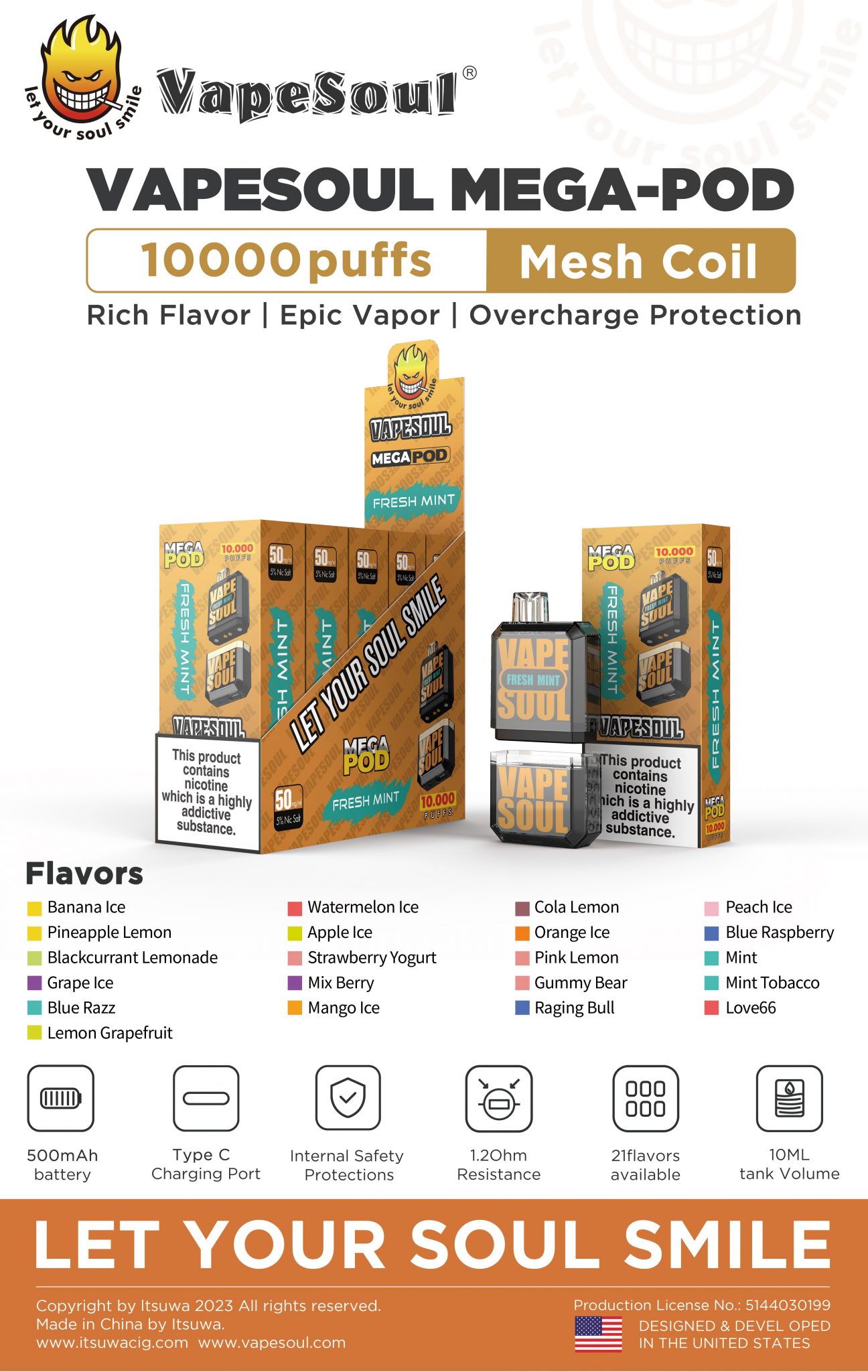 Vapesoul MEGA POD - Experienced Electronic cigarette supplier