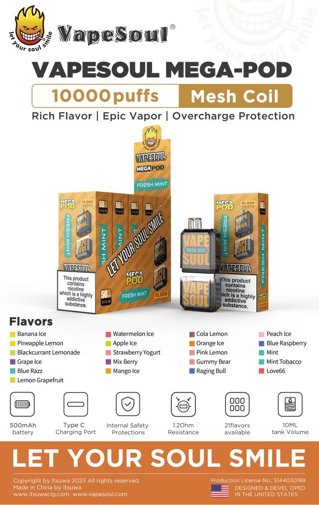 Vapesoul MEGA POD - Experienced Electronic cigarette supplier