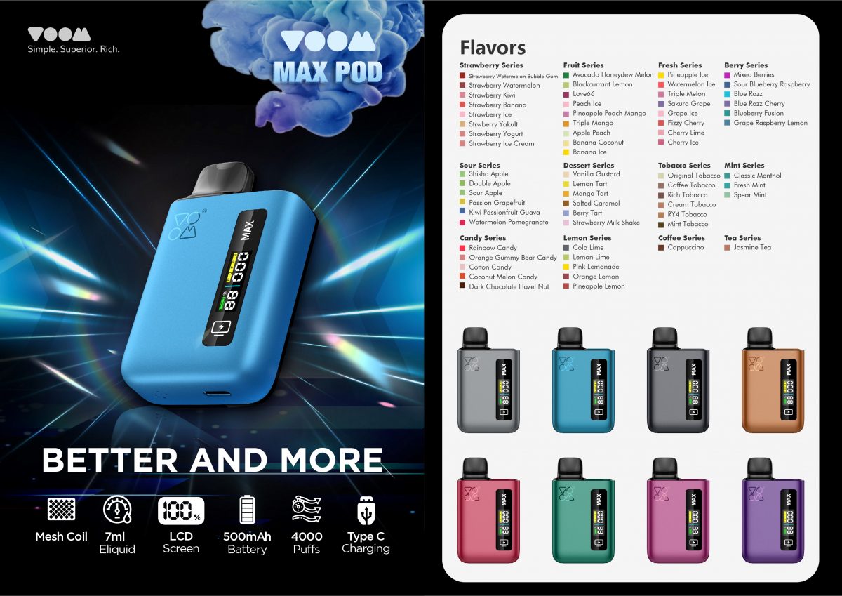 VOOM MAX POD - Experienced Electronic cigarette supplier