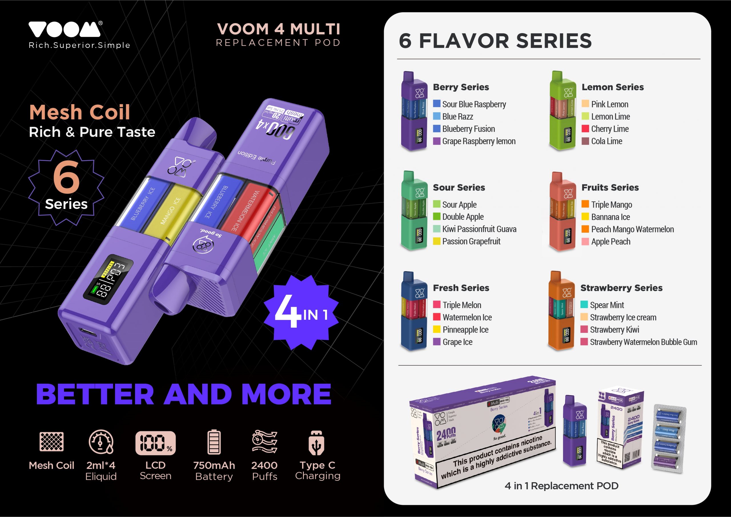VOOM 4 MULTI - Experienced Electronic cigarette supplier
